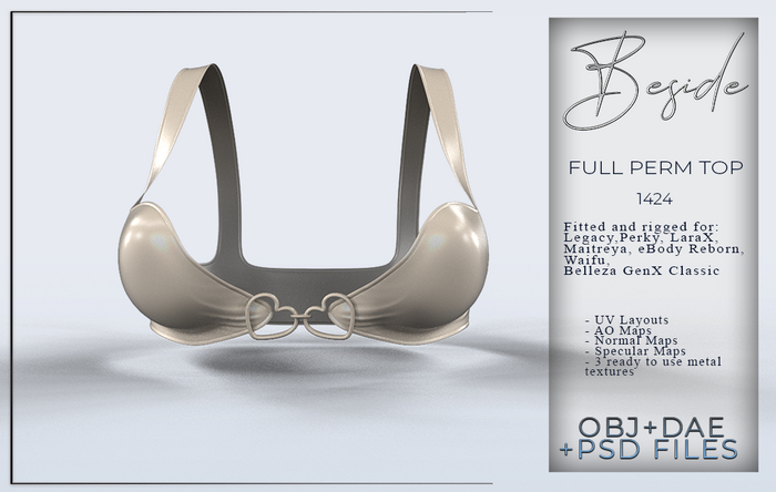 Second Life Marketplace - BESIDE FULL PERM Top 0125-OBJ+DAE+PSD